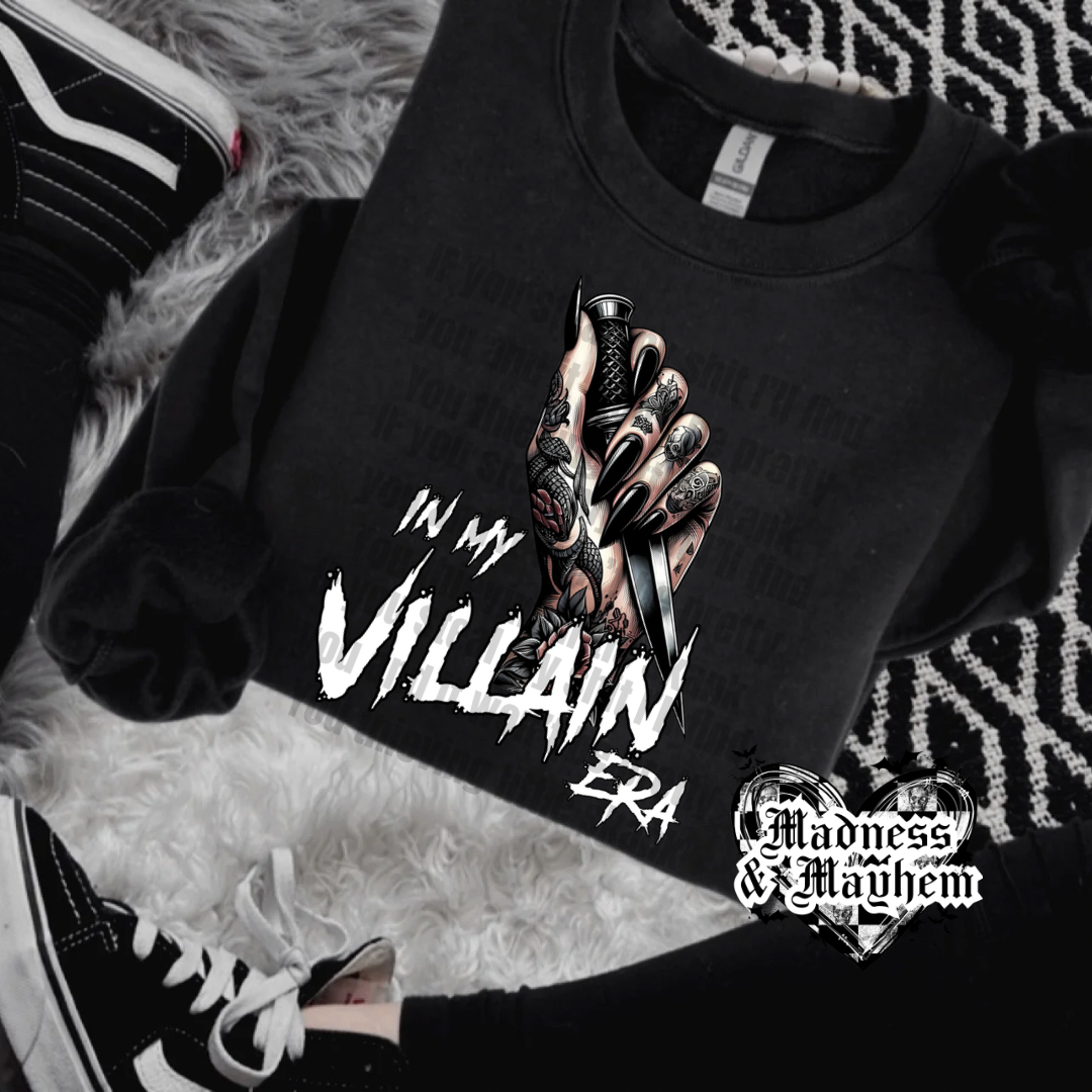 Villian era crew neck sweatshirt (finished product) – Madness & Mayhem LLC